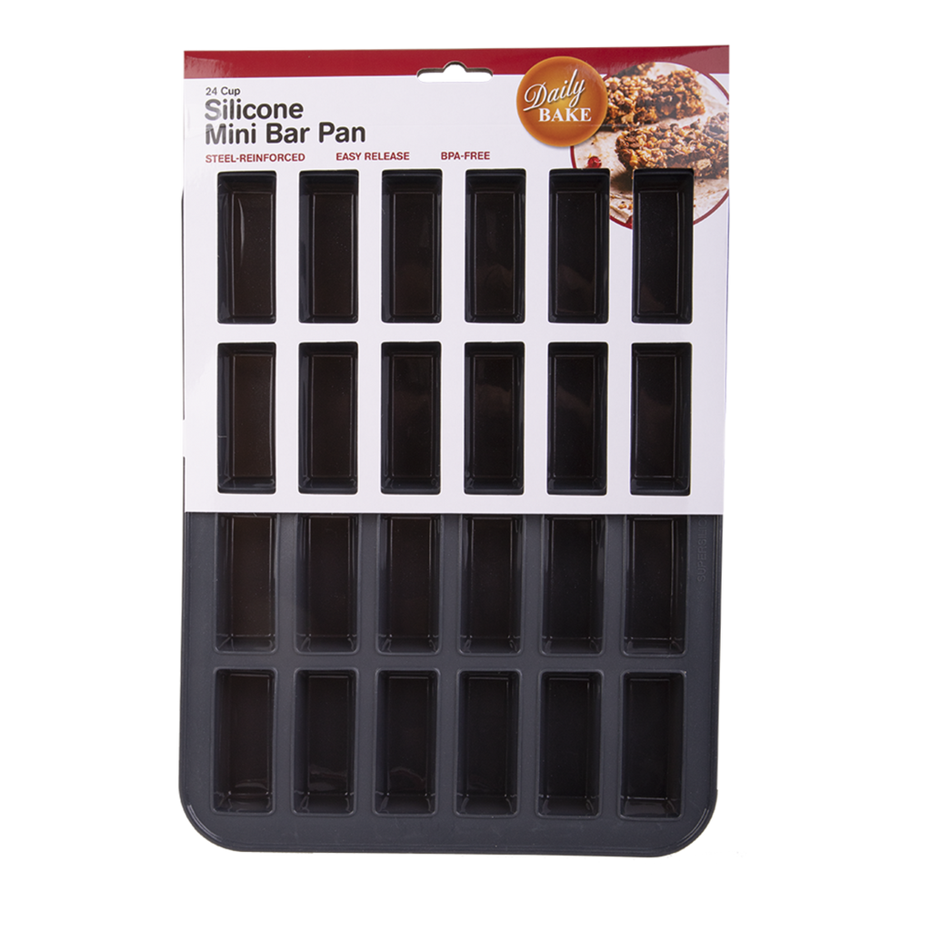 Cake Pan - Mini Loaf / Bar Pan 24 Cavity (6.5cm x 2.5cm) - Silcone ...