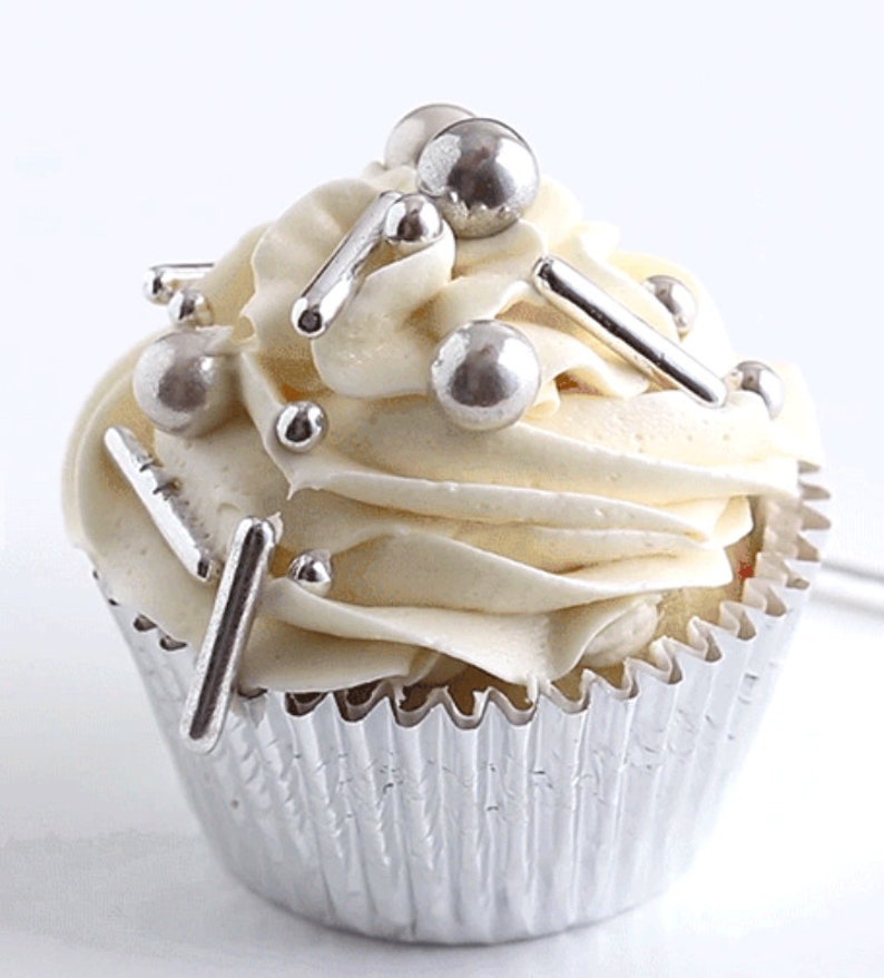 Sprinkles: Silver Medley Sugar Pearls (Cachous) 2,4,6,8 mm 75g - Over ...